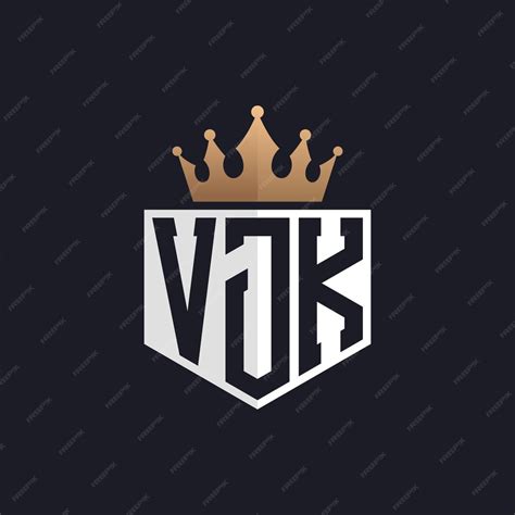 Premium Vector Luxury Vjk Logo With Crown Elegant Initials Vjk Letter Logo For Exclusive