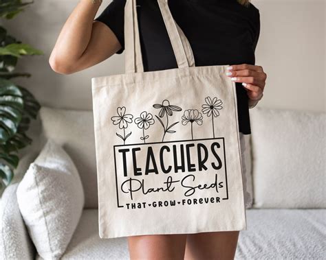 Teacher Tote Bag Canvas Tote Bag Teacher Bag Teacher Ts Teacher