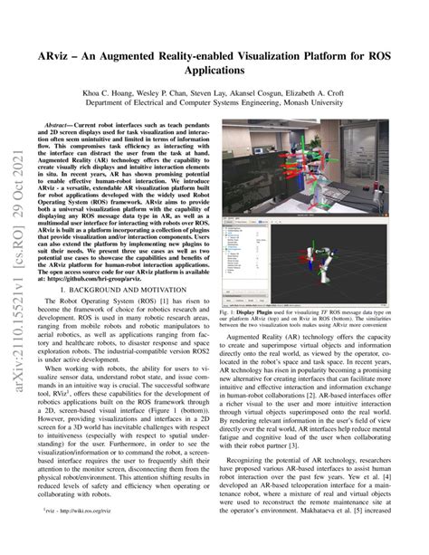 ARviz An Augmented Reality Enabled Visualization Platform For ROS Applications DeepAI