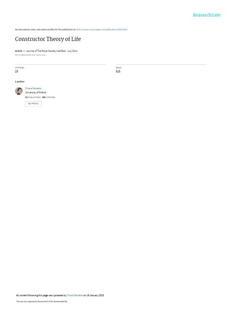 Constructor Theory Of Life Pdf Natural Selection Programming