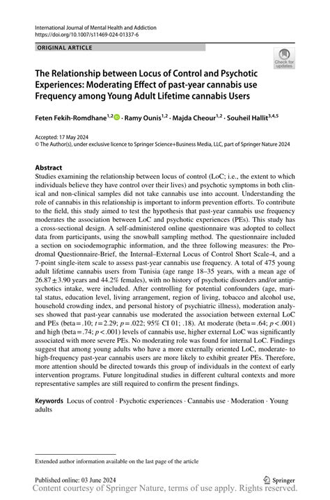 the relationship between locus of control and psychotic experiences