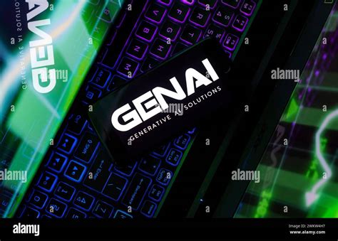In This Photo Illustration The Genai Logo Is Seen Displayed On A Mobile Phone Screen Stock
