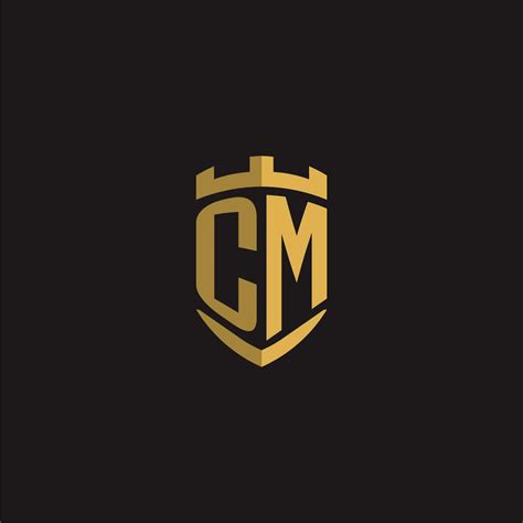 Initials Cm Logo Monogram With Shield Style Design 27623318 Vector Art