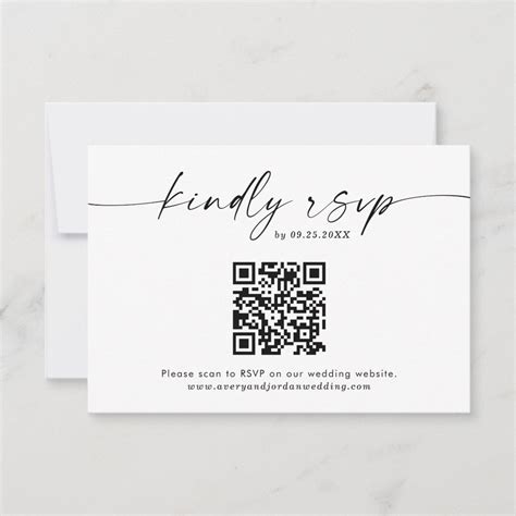 Qr Code Response Card Minimalist Wedding Rsvp Zazzle