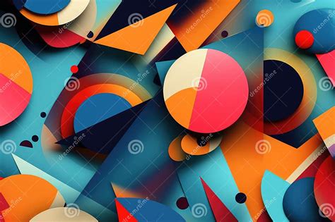 Abstract Geometric Patterns A Composition Of Vibrant Geometric Shapes And Lines Stock