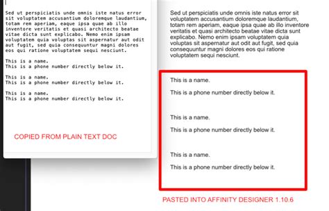 Affinity Designer Inserting Paragraph Breaks From Copied Plain Text Raffinity