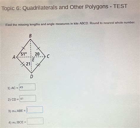 solved topic 6 quadrilaterals and other polygons test find the