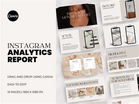 Instagram Analytics Report Template Instagram Performance Report Instagram Monthly Analytics