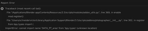 Addon Error R Blender