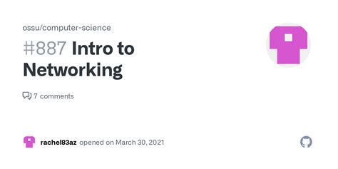 Intro To Networking · Issue 887 · Ossucomputer Science · Github