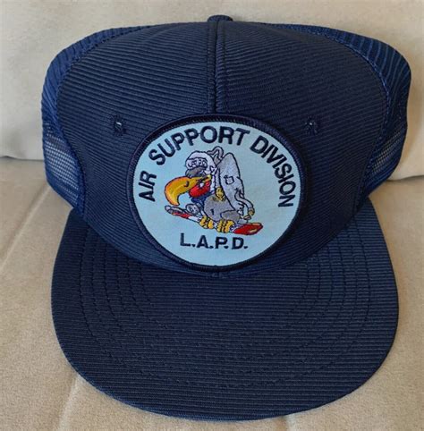Vintage Air Support Division Lapd Hat Cap Trucker Pol Gem