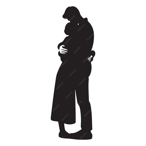 Premium Vector A Silhouette Of A Man And A Woman Hugging