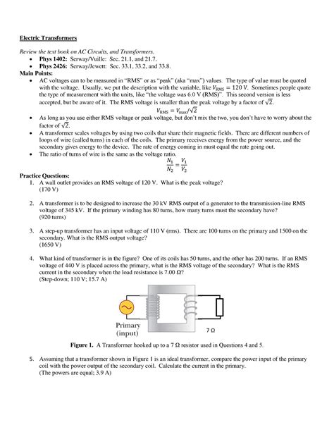 Electrical Transformer Quiz At Jose Cruse Blog