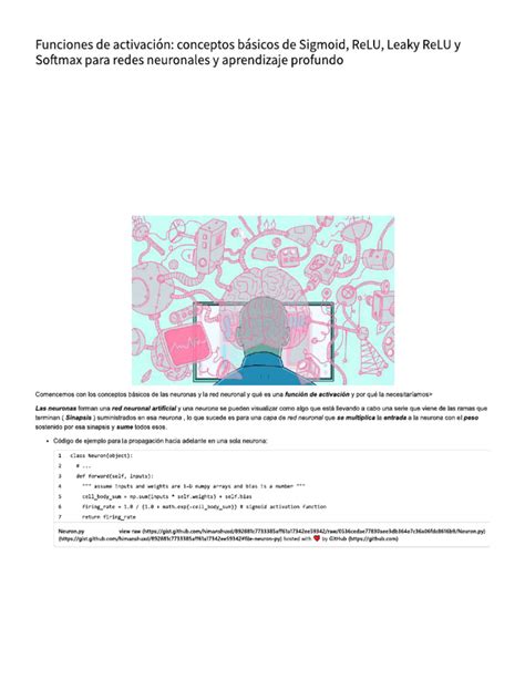 010 Funciones De Activación Conceptos Básicos De Sigmoid Relu Leaky Relu Y Softmax Para