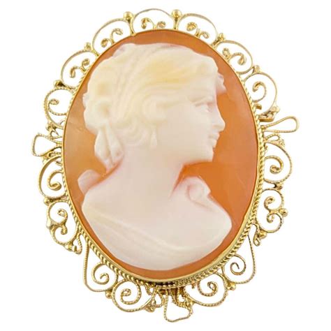 Antique 18 Carat Yellow Gold Cameo Brooch For Sale At 1stdibs Antique