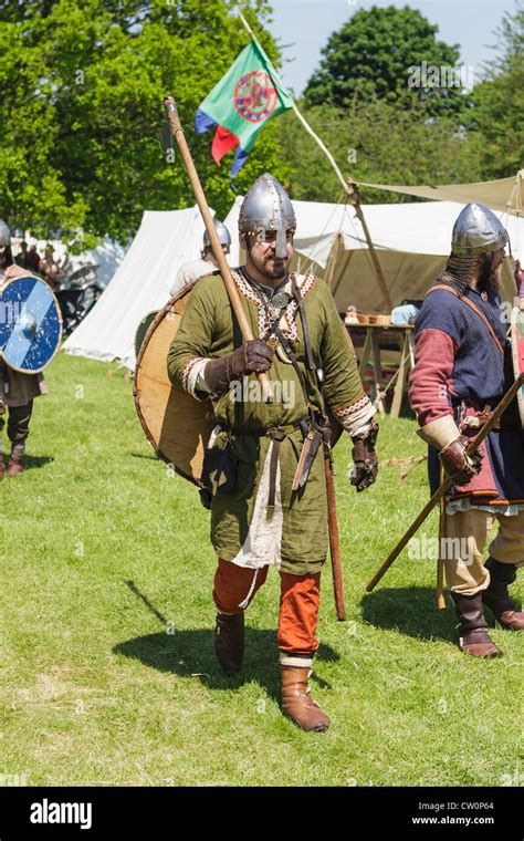 Man In Replica Medieval Costume During Viking Anglo Saxon Reenactment