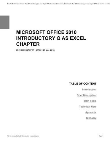 Microsoft Office 2010 Introductory Q As Excel Chapter By Mary Varney Issuu