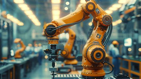 Advanced Robotics In Manufacturing Precision And Innovation In Action Stock Illustration