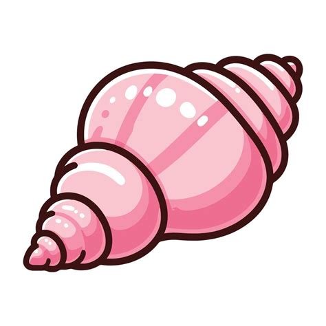 Pink Conch Sea Shell Cartoon Illustration 48942142 Vector Art At Vecteezy