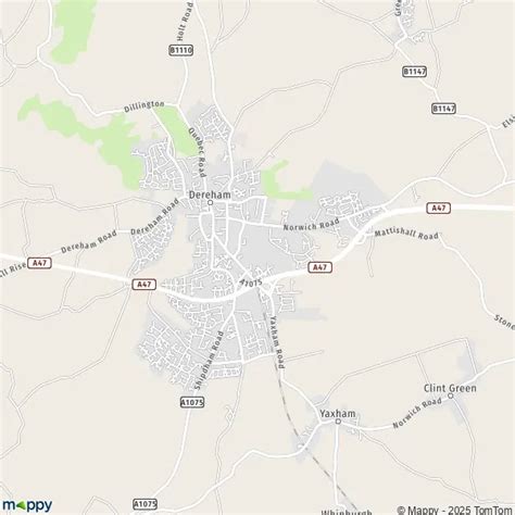 Map Dereham Map Of Dereham Breckland Nr19 2 And Practical Information