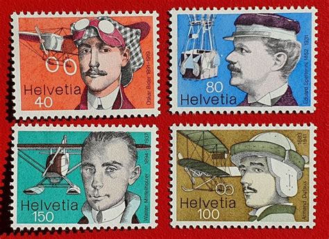 Flugpioniere Bider Mittelholzer Spelterini 582 585 1977 Kaufen