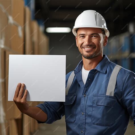Premium Photo Plasterboard Installer On Plain Blue Background