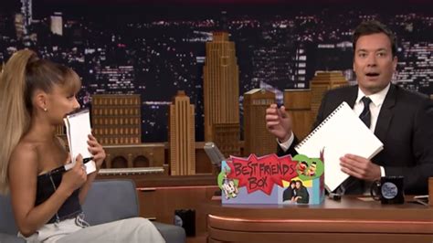 Watch Jimmy Fallon Awkwardly Try To Guess Ariana Grandes First