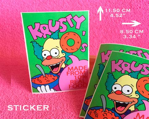 Simpsons Krusty Cereal Sticker The Simpsons Sticker Krusty Etsy