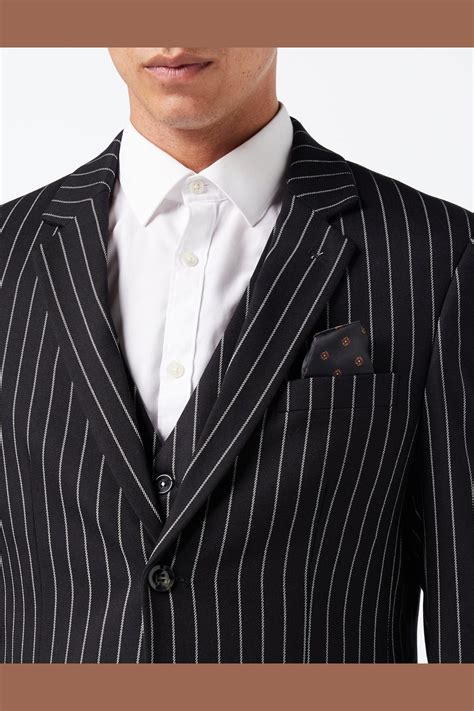White Pin Stripe Black Jacket Xposed