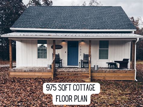 975sqft Cottage Floor Plan Etsy