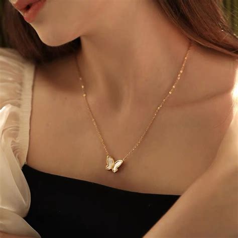 Gold Shell Butterfly Neclace Etsy