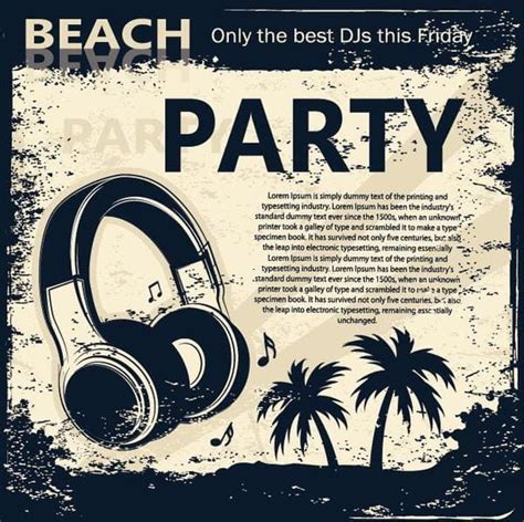 Retro Party Flyer Teplate Design Vector Eps Uidownload