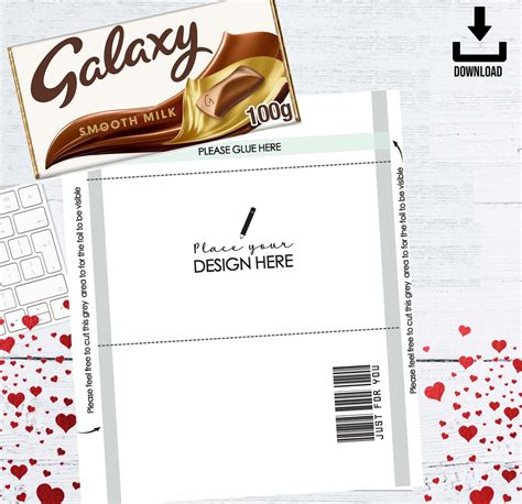 100g Chocolate Wrapper Template Galaxy Chocolate Bar Design Your Own Bar Guide Etsy