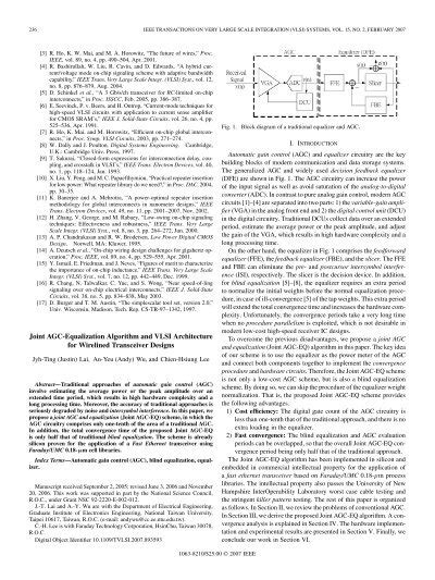Joint Agc Equalization Algorithm And Vlsi Access Ic Lab
