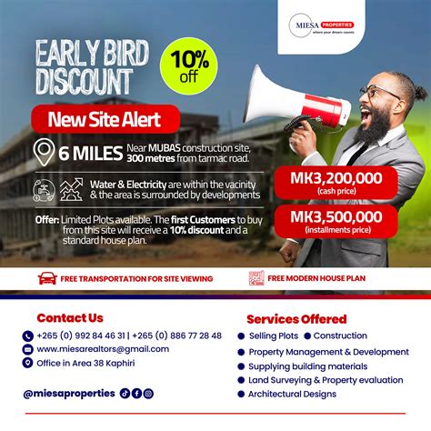 Early Bird Discount Alert 🥳🥳🥳 We Are Miesa Properties