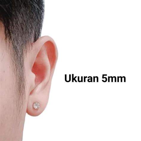 Jual Anting Magnet Permata Putih Anting Jepit Berlian Anti Karat Anting Tempel Pria Wanita