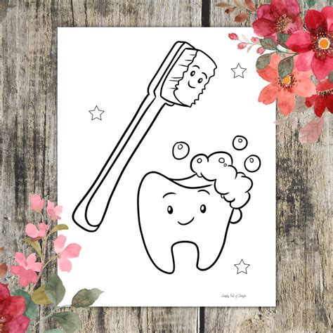 Free Printable Tooth Coloring Pages Dental Activity Simply Full Of