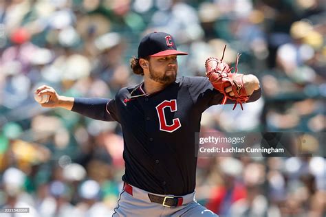 Slade Cecconi Of The Cleveland Guardians Pitches In The Bottom Of The