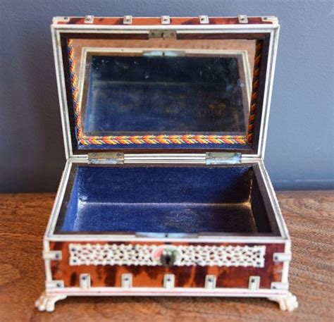 19th Century Anglo Indian Trinket Box With Ivory And Bone Ivory