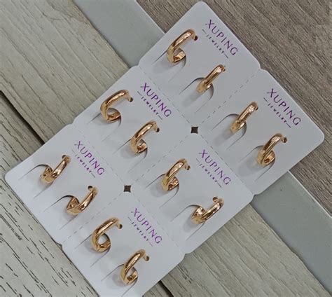 Arete Rectangular Liso Xuping Jewerly Rose Tienda Yuyi