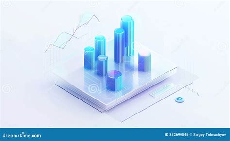 modern digital data visualization with colorful bar graphs and line