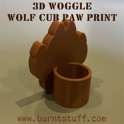 3d Wolf Paw Print Cub Scout Woggle Slide Stl Digital File Etsy