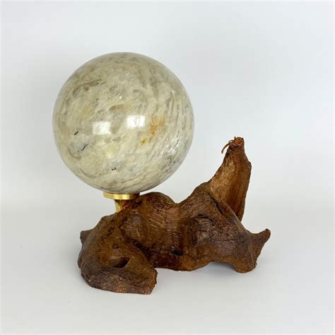 Sphère De Pierre De Lune Inclusions De Quartz Fumé Lumineusetouch