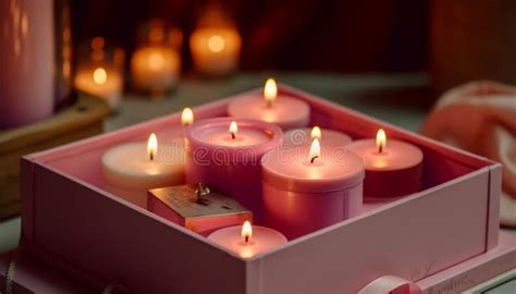 Arder Velas Iluminando La Escena Tranquila En El Interior Generada Por