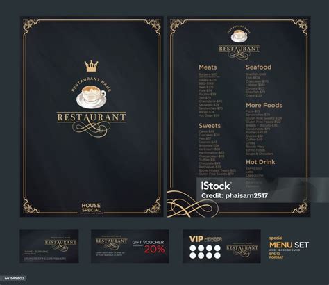 Kreative Menügestaltung Layoutdesign Setdesign Für Menürestaurant Stock Vektor Art Und Mehr