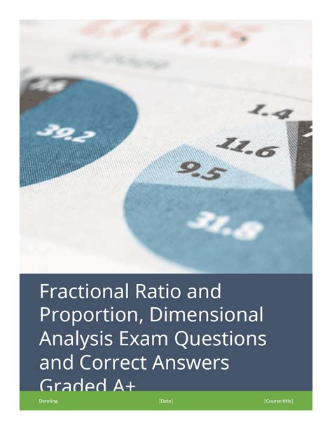 Fractional Ratio And Proportion Dimensional Analysis Exam Questions