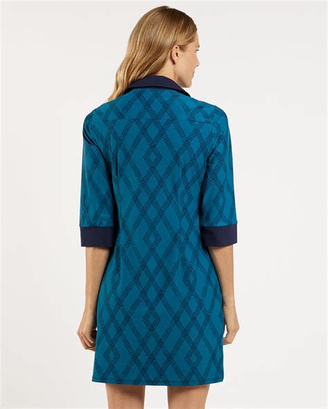 Connie Dress Jude Cloth In Diamond Lattice Peacock Combo Jude Connally