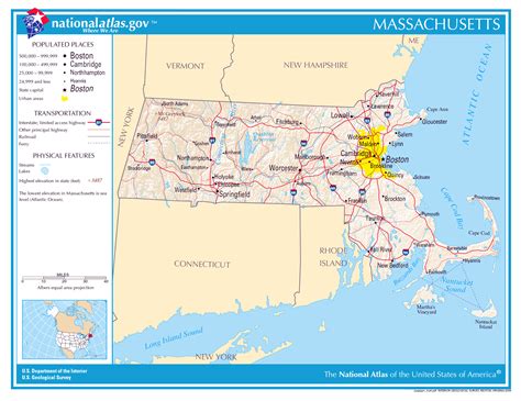 Large Detailed Map Of Massachusetts State Massachusetts State Usa