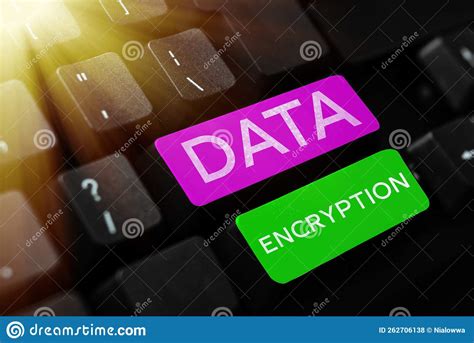 Hand Writing Sign Data Encryption Word For Conversion Of Data Into Code For Compression Or