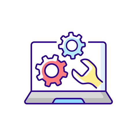 computer repair service rgb color icon installing software on notebook upgrading system pc